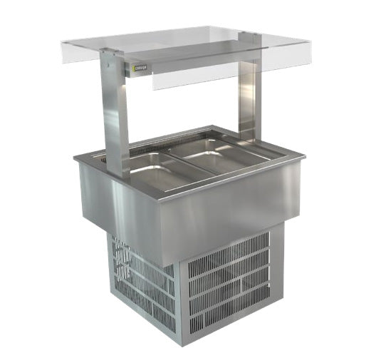 Cossiga LSRF2-FT 2 x 1/1GN Drop In Refrigerated Cold Well with Sneeze ...